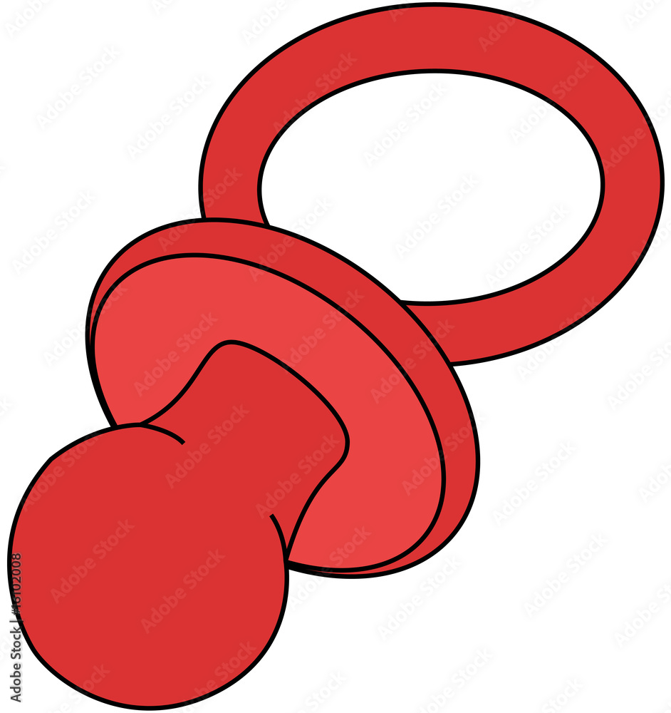 Red Pacifier Stock Vector | Adobe Stock