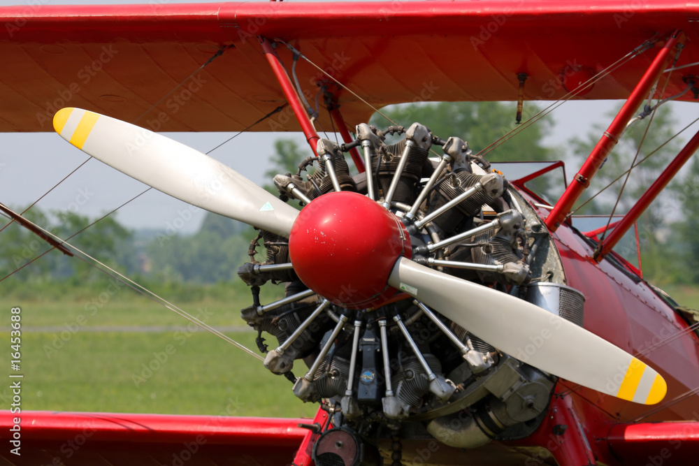 Boeing Stearman engine detail Stock Photo | Adobe Stock