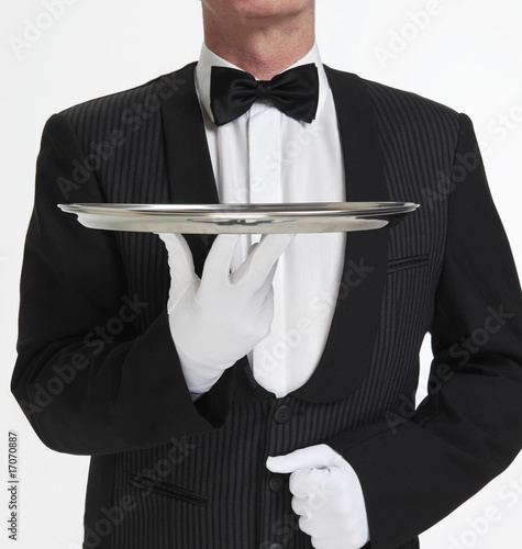 butler diener service tablett Stock Photo | Adobe Stock