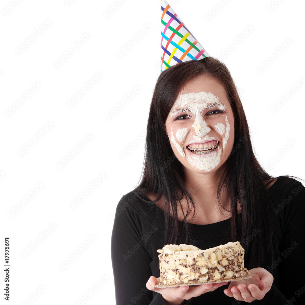 Food fight - funny portrait Stock Photo | Adobe Stock