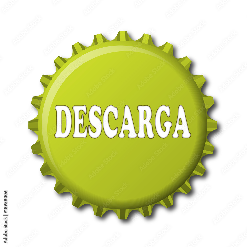 Vector de Stock Chapa de botella con texto "DESCARGA" | Adobe Stock