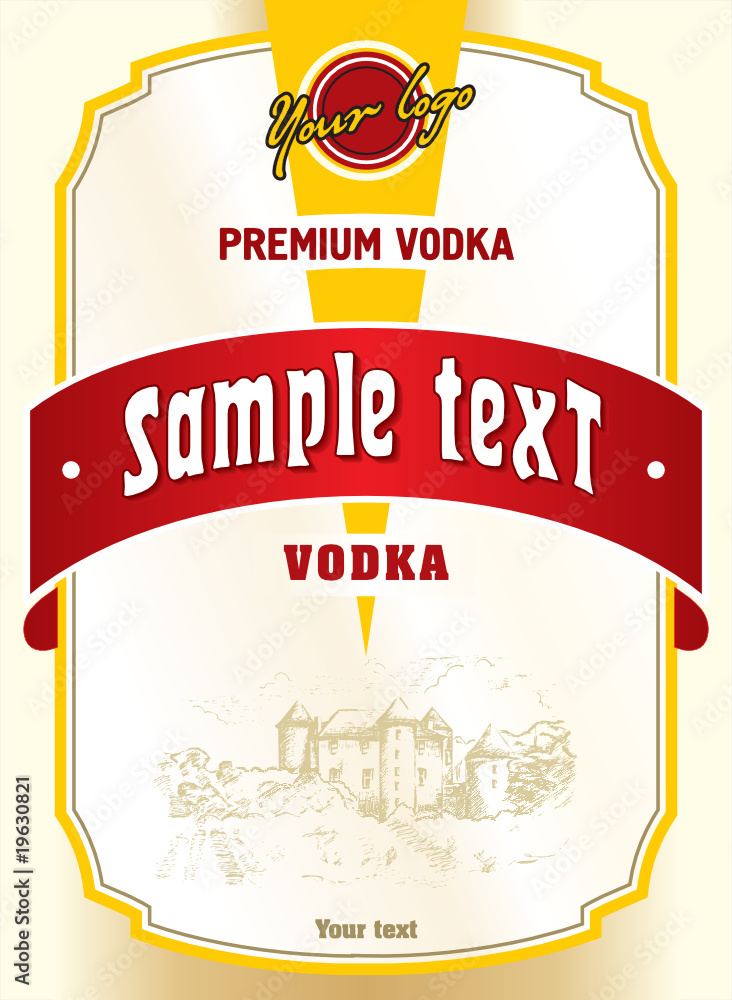 Label design - vodka Stock Vector | Adobe Stock