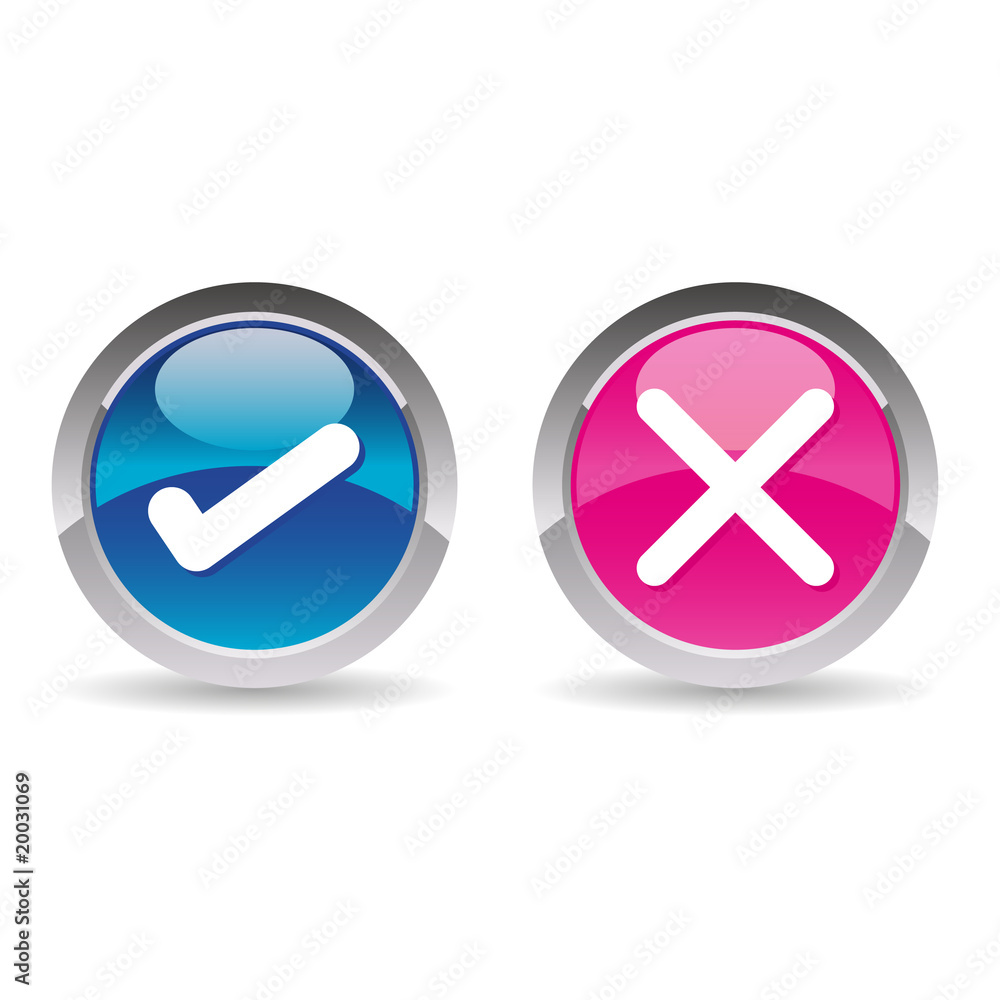 Image vectorielle Stock Icones validation annuler - Picto check delete ...