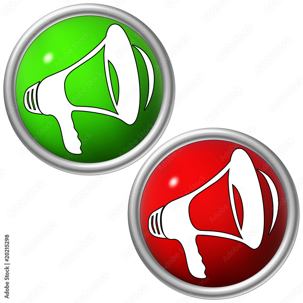 Stock-Illustration „Ton an, Ton aus Button“ | Adobe Stock