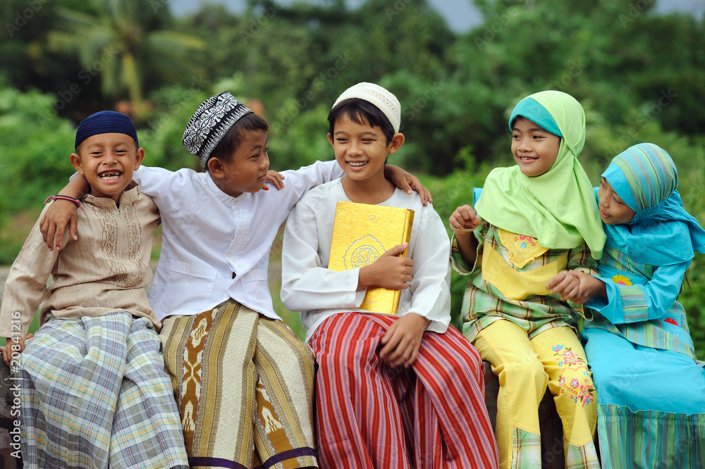 Group of Happy Muslim Kids Stock Photo | Adobe Stock