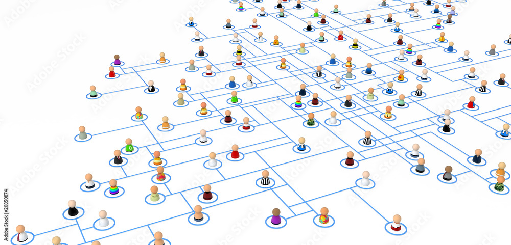Cartoon Crowd, Link Scheme Stock Illustration | Adobe Stock