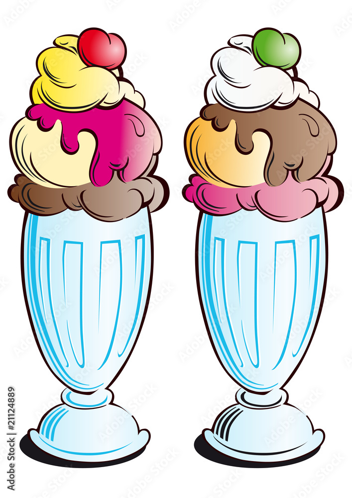 copas de helado Stock Vector | Adobe Stock