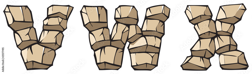 Stone alphabet: letters ABC, hand drawing font, vector Stock Vector ...