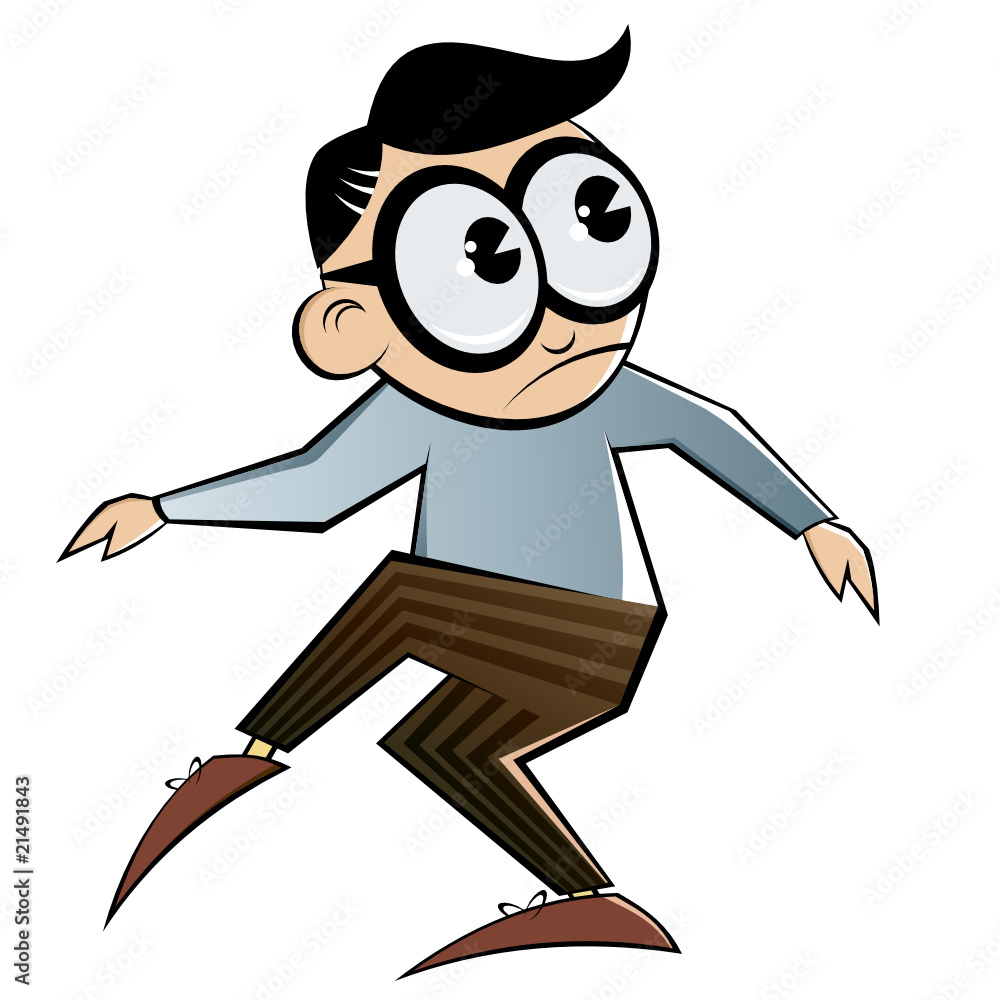 mann cartoon schleichen lustig retro Stock Vector | Adobe Stock