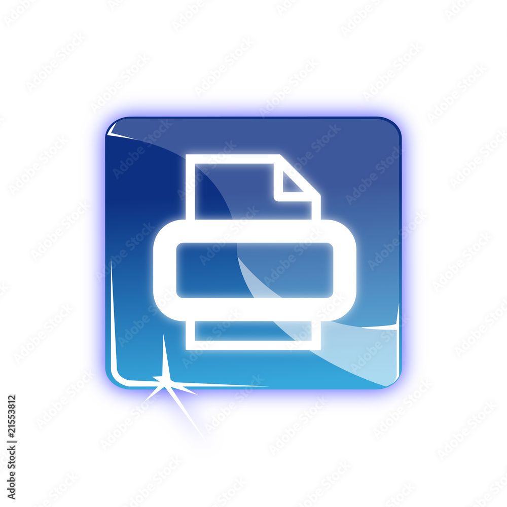 Picto imprimer - Icon printer blue Stock Vector | Adobe Stock