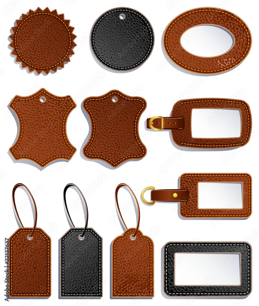 leather labels Stock Vector | Adobe Stock