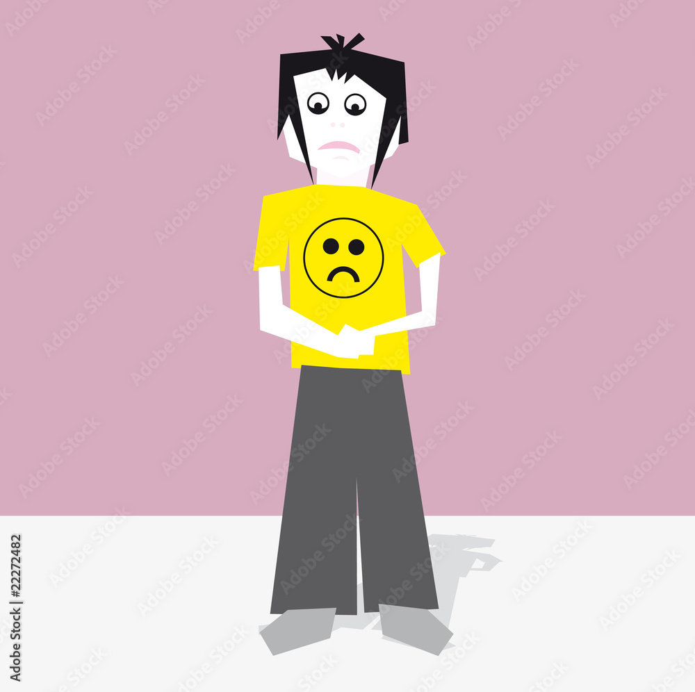 isolated emo boy vector illustration cartoon Stock Vector | Adobe Stock