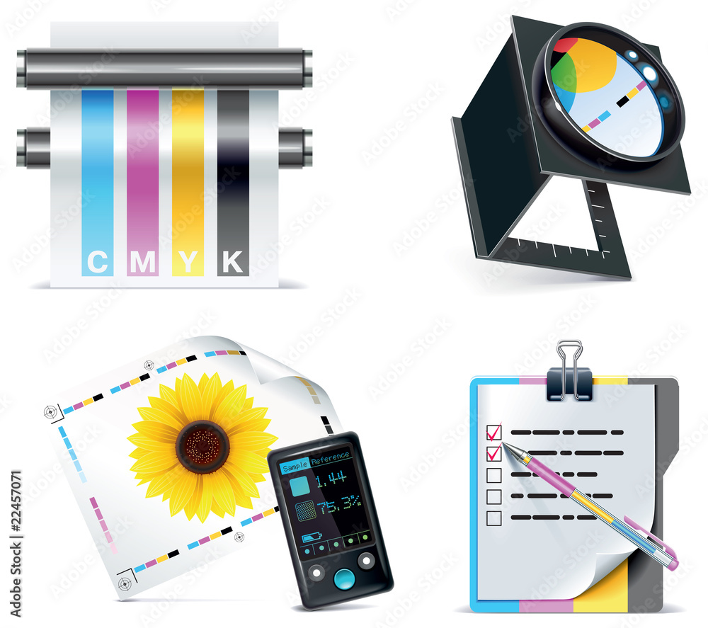 Vector print shop icon set. Part 5 Stock Vector | Adobe Stock