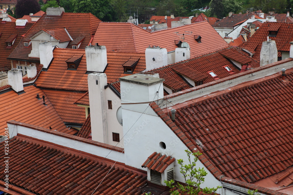 les toits de prague Stock Photo | Adobe Stock