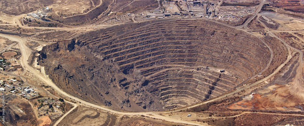 Aerial view of enormous copper mine at palabora, south africa Stock ...