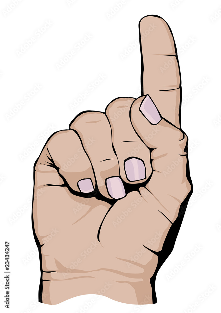 Stock-Vektorgrafik „Mano con el dedo indice levantado“ | Adobe Stock
