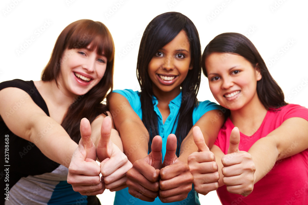 Gemeinsam Daumen hoch halten Stock Photo | Adobe Stock