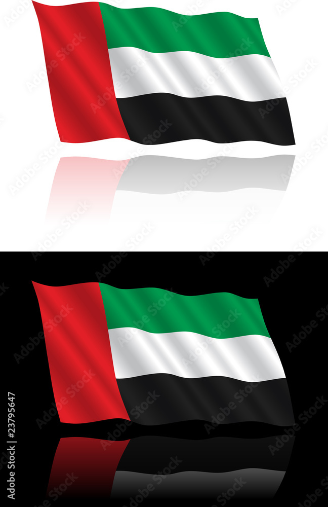 United Arab Emirates Flag Flowing Stock Vector | Adobe Stock