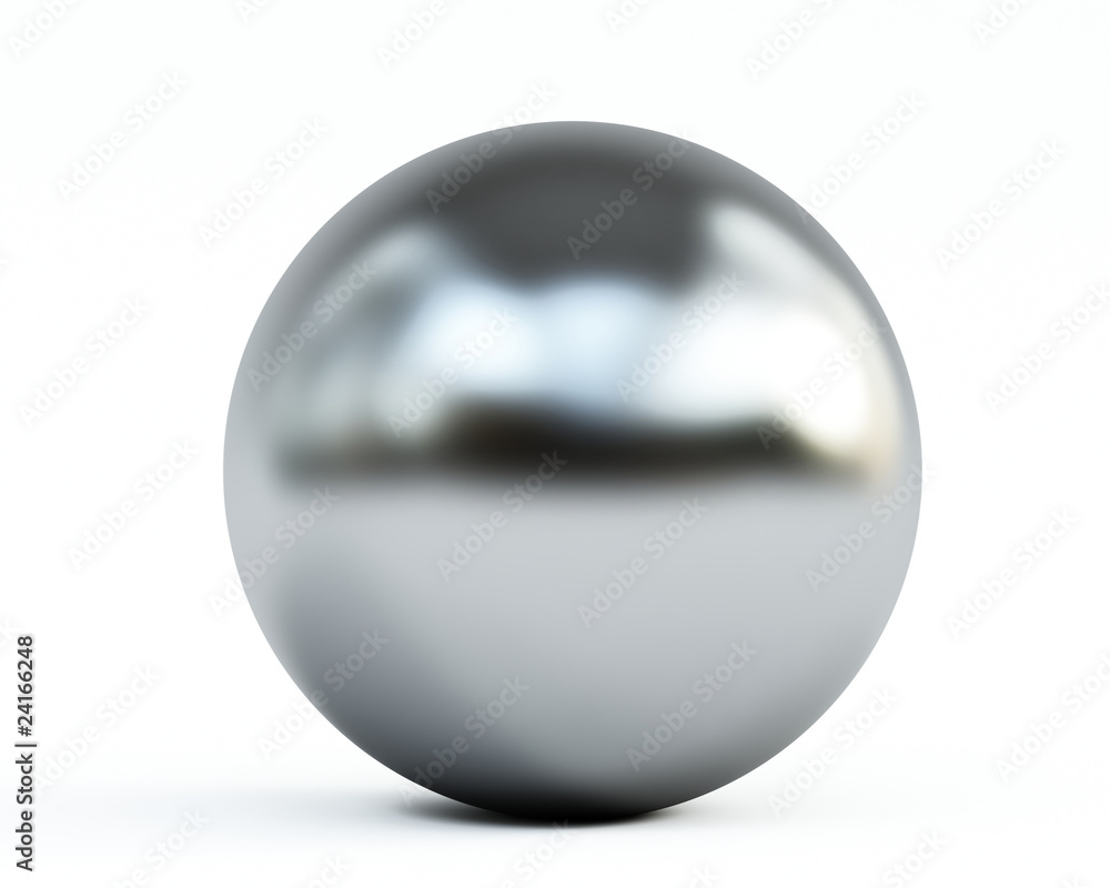 metallic ball on white Stock Illustration | Adobe Stock