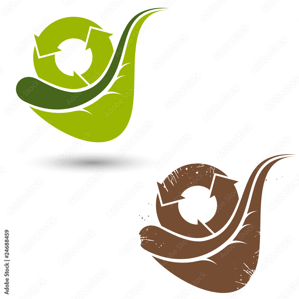 recycling blatt umwelt symbol zeichen Stock Vector | Adobe Stock