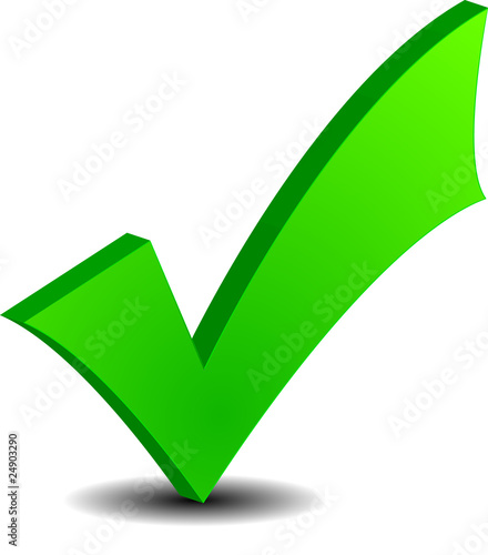 3d glossy green ok sign Vecteur Stock | Adobe Stock