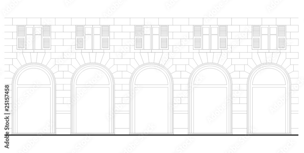 Neo-renaissance architecture vector illustration Stock Vector | Adobe Stock