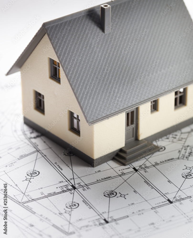 maquette de construction sure plan d'architecte Stock Photo | Adobe Stock