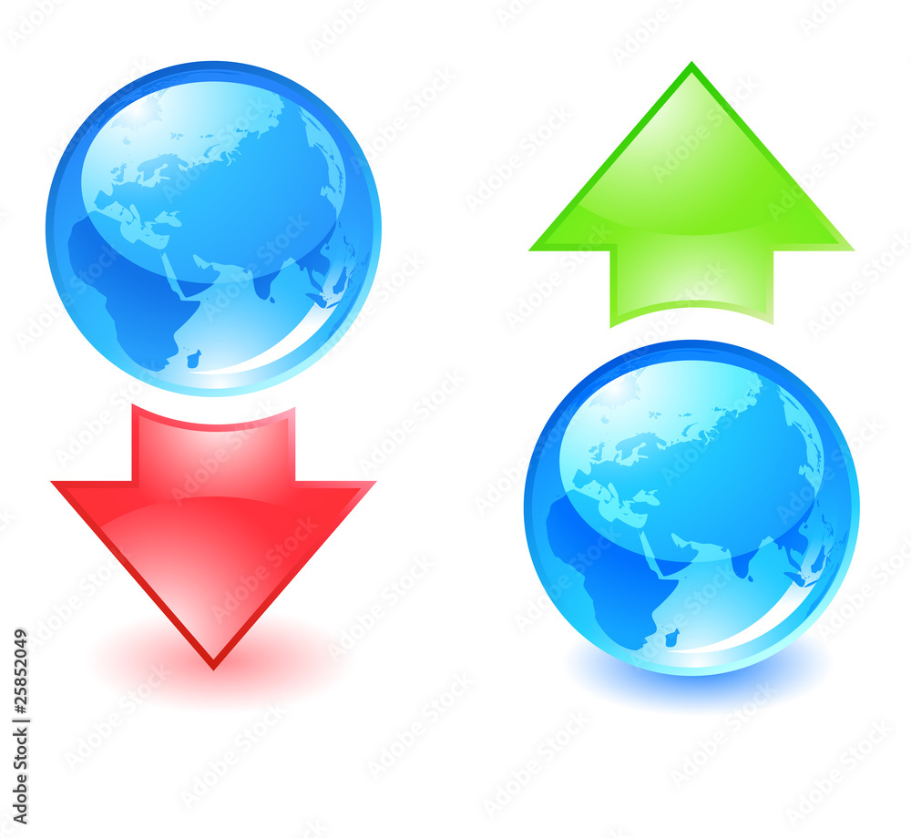 download and upload icons Stock Illustration | Adobe Stock