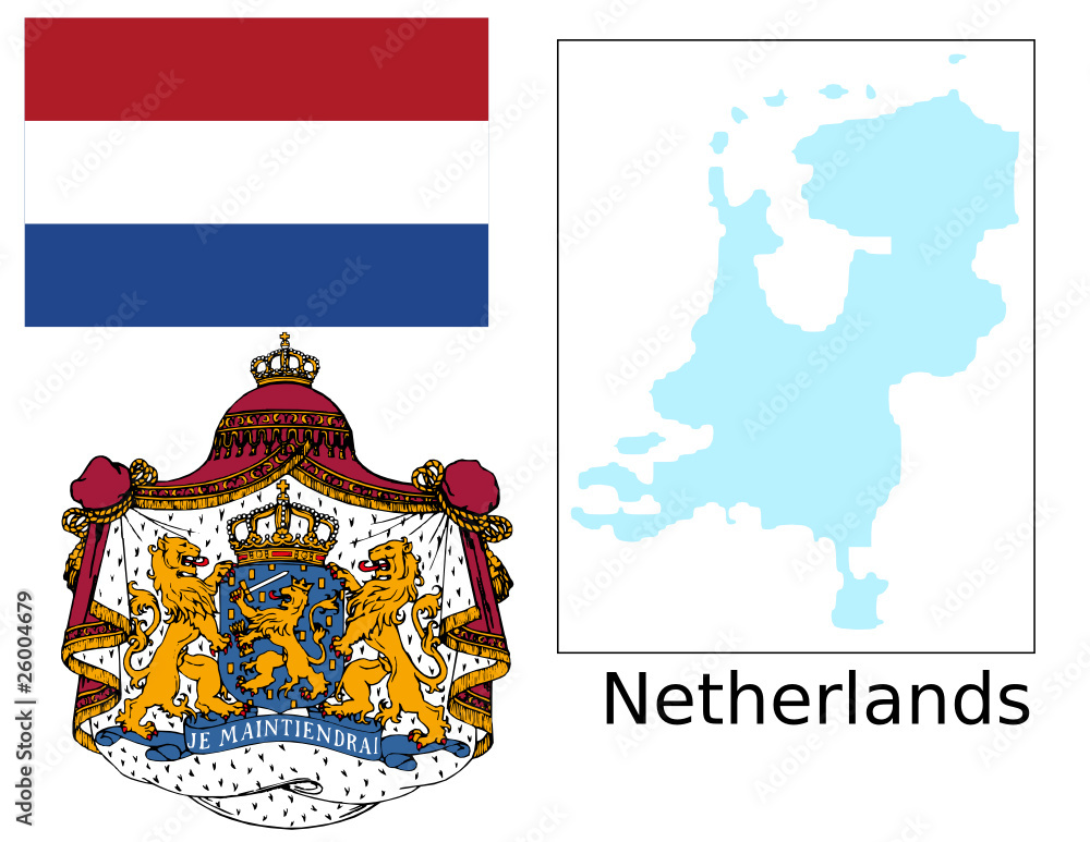 Netherlands flag national emblem map Stock Vector | Adobe Stock