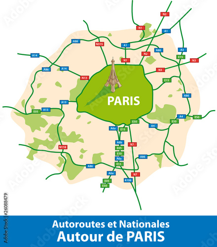 PARIS - Autoroutes et Nationales Vecteur Stock | Adobe Stock