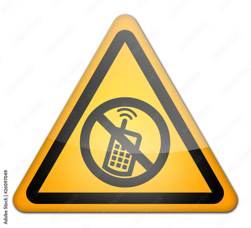 Warning Sign "No cell phones allowed" Stock Illustration | Adobe Stock