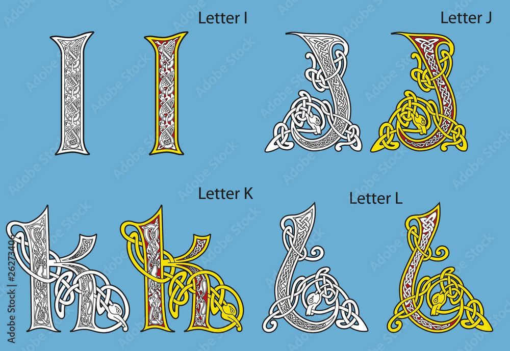Ancient Celtic alphabet (26 letters) Stock Vector | Adobe Stock