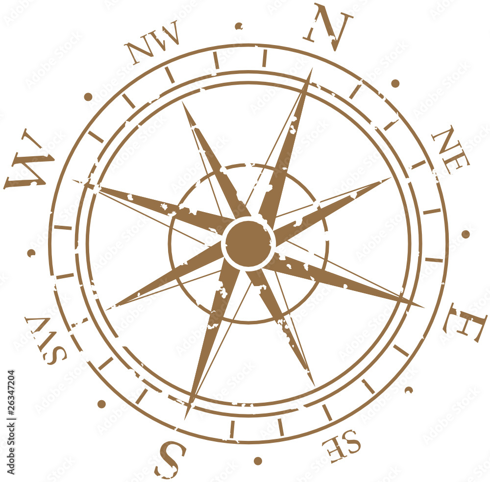 Vintage Compass Rose Vector Stock Vector | Adobe Stock