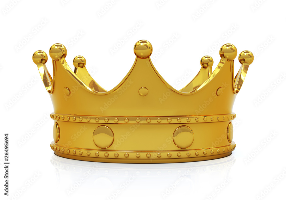 Golden crown - front view Stock Illustration | Adobe Stock