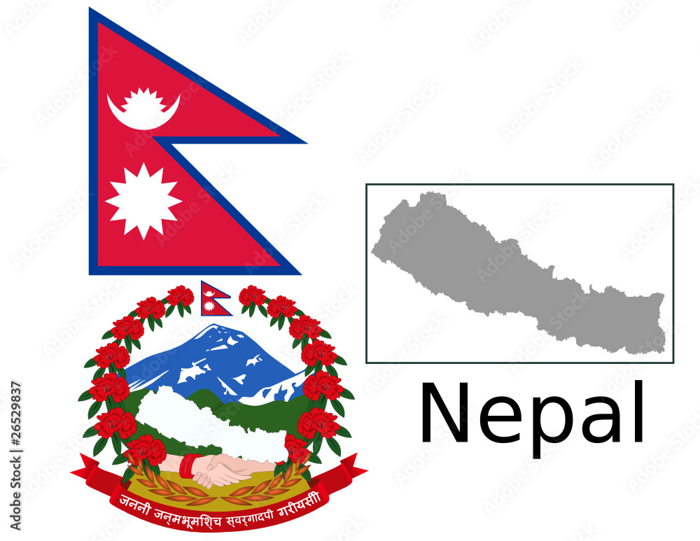 Nepal flag national emblem map Stock Vector | Adobe Stock