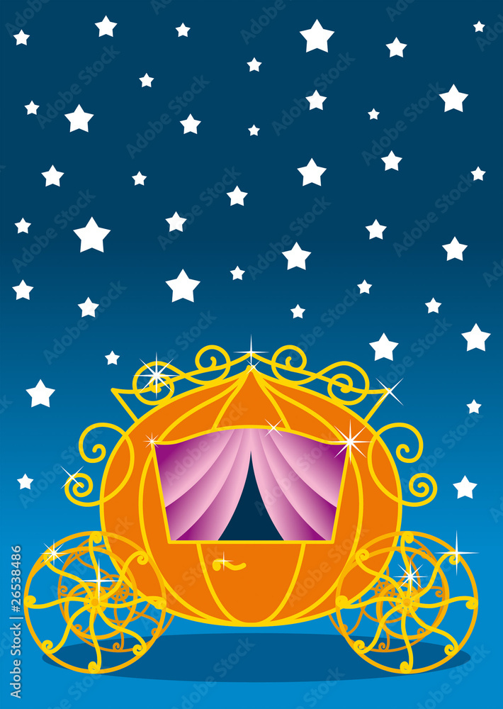 Cinderella, carrozza e cielo stellato Stock Vector | Adobe Stock