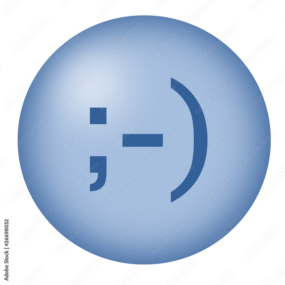 Smiley wink blue Stock Illustration | Adobe Stock