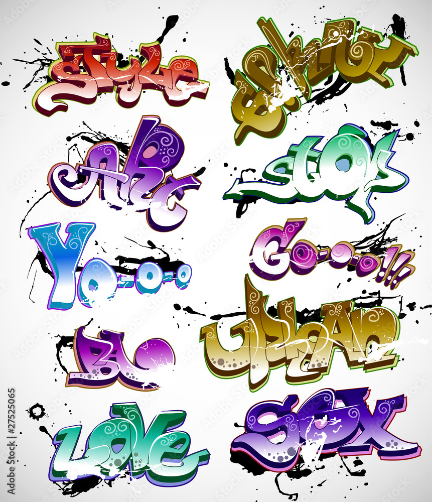 Graffiti vector background collection Stock Vector | Adobe Stock