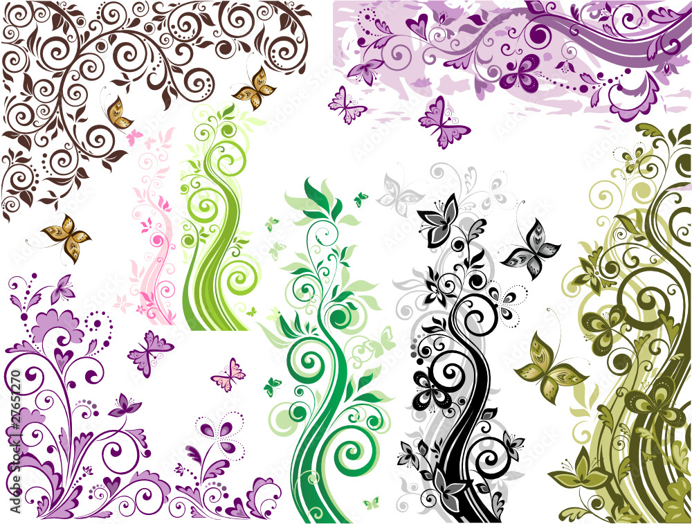 Retro floral design Stock Vector | Adobe Stock