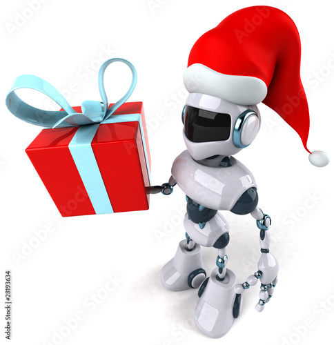 Robot père noël - Acheter cette illustration libre de droit et ...