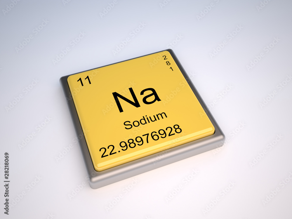 Sodium chemical element of the periodic table with symbol Na Stock ...