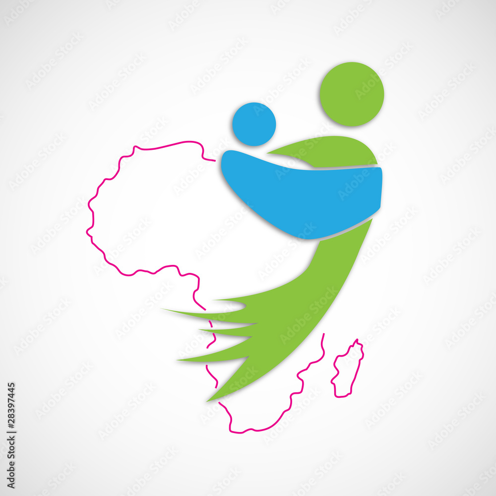 Logo african mother. Save Africa. Children # vector Stock Vector ...