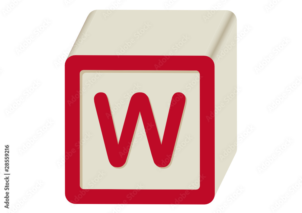 Letra W abecedario Infantil Stock Vector | Adobe Stock