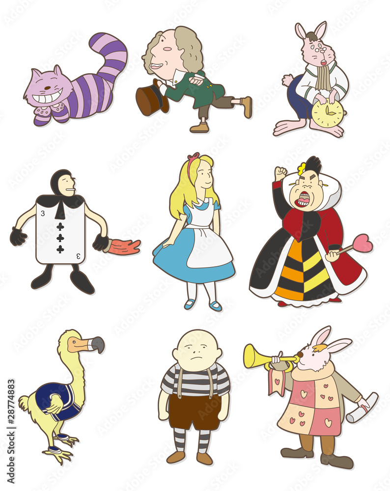 cartoon Alice in Wonderland Stock Vector | Adobe Stock