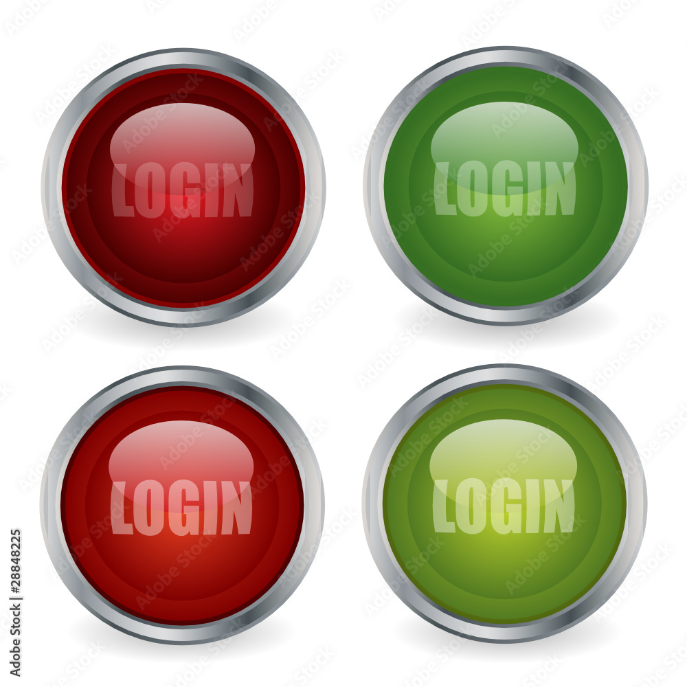 Glossy login buttons with rollover effect Stock Vector | Adobe Stock
