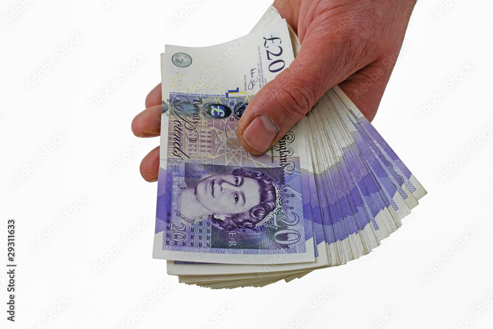 handing out sterling notes Stock Photo | Adobe Stock