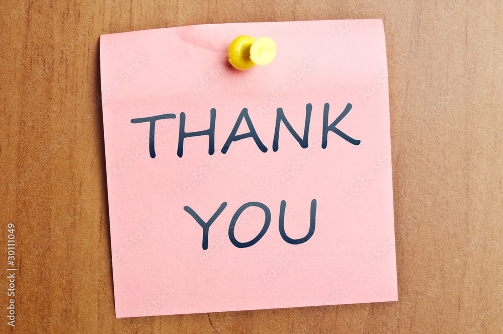 Thank you post it Stock Photo | Adobe Stock