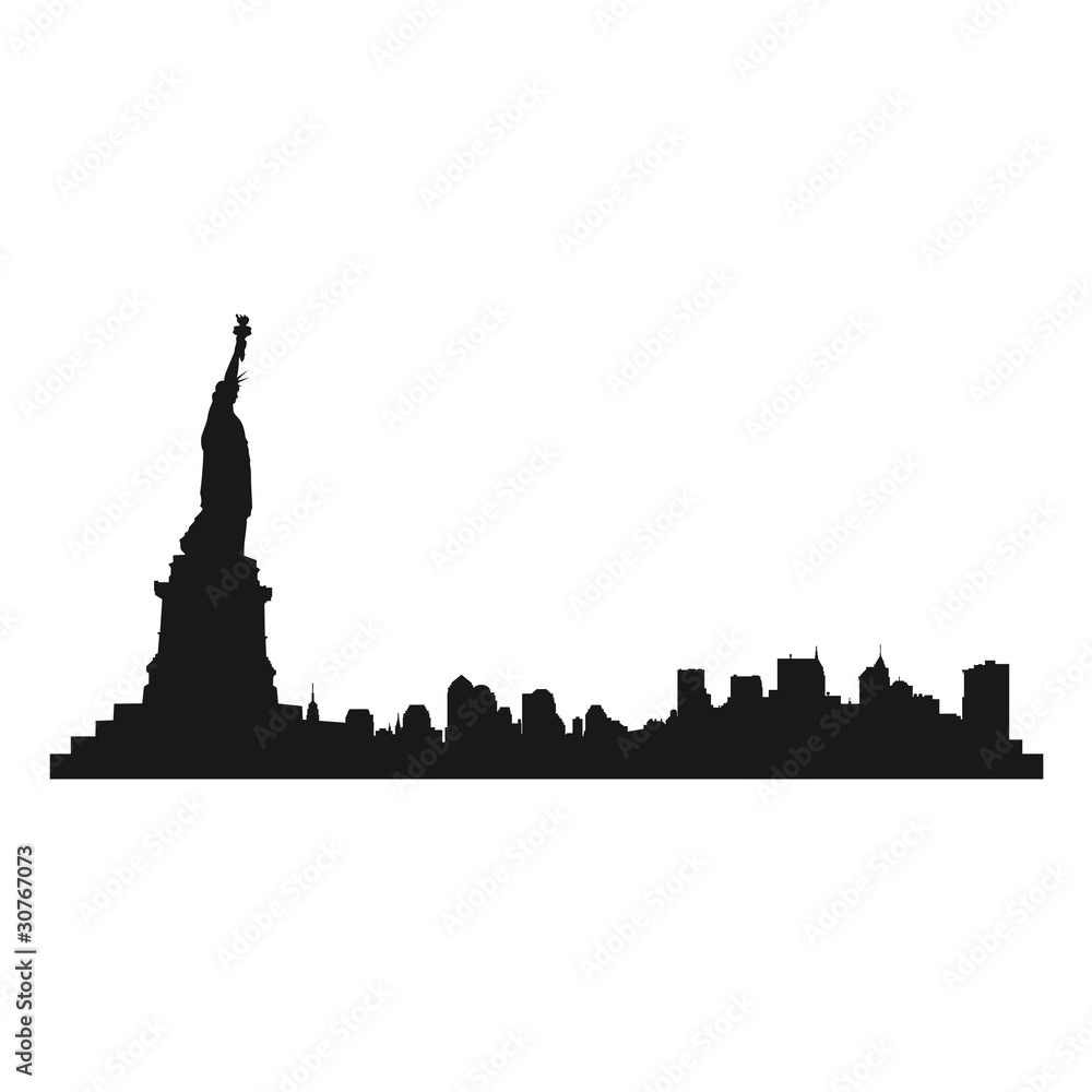 Vector shadow illustration city new york Stock Vector | Adobe Stock