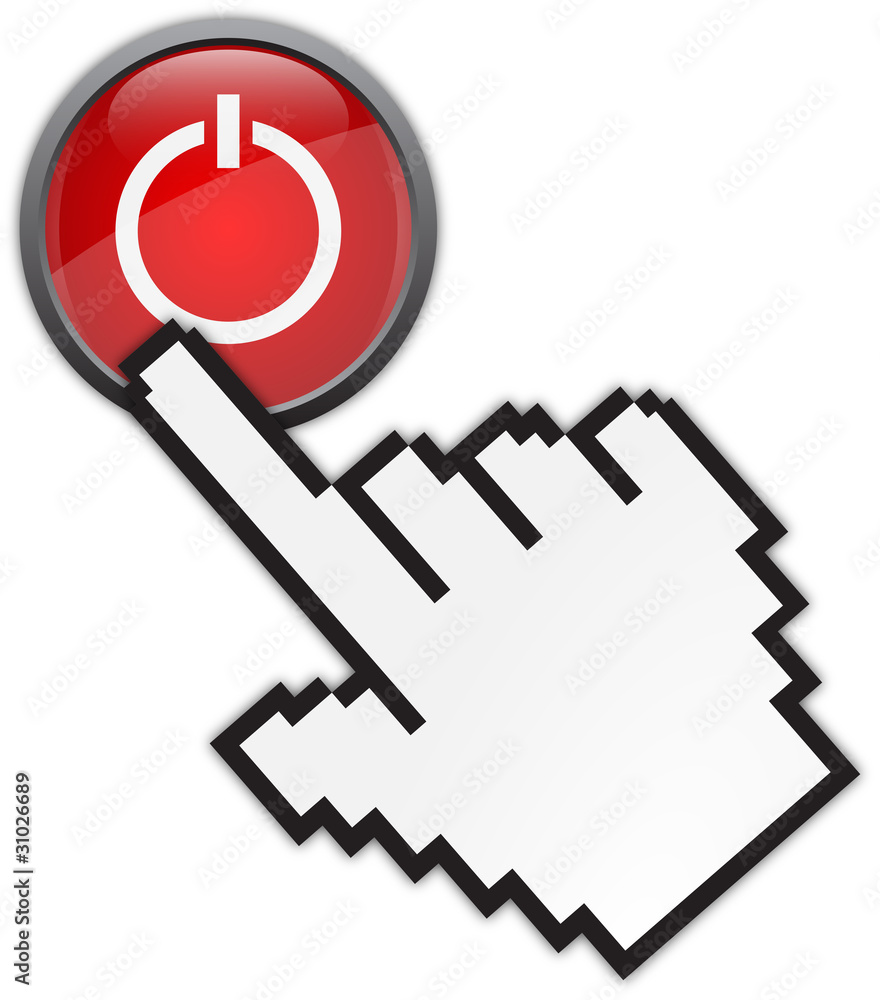 cursor on power button Stock Vector | Adobe Stock