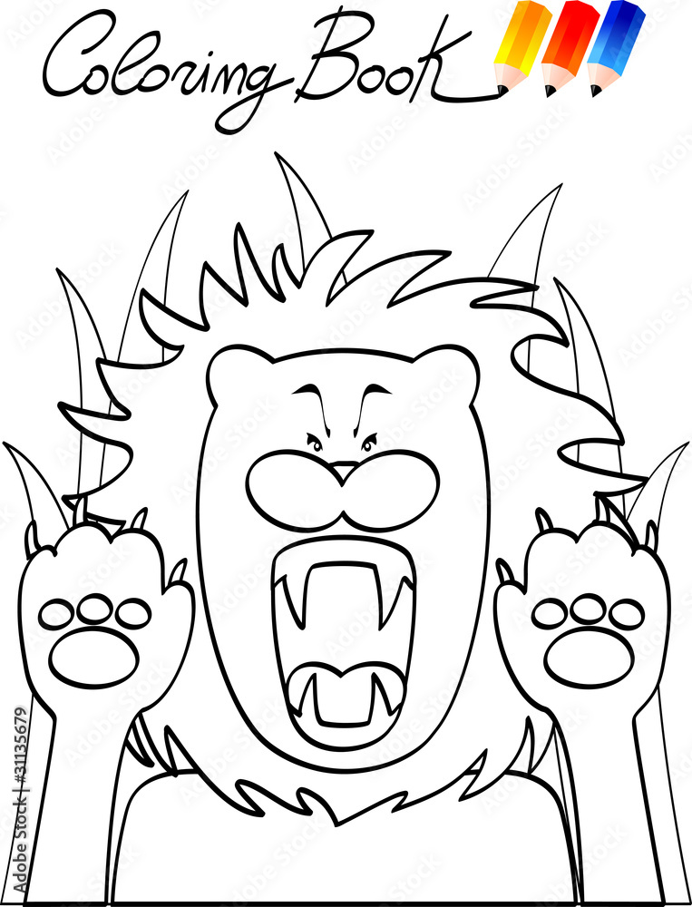 Coloring Book - Lion Stock Vector | Adobe Stock